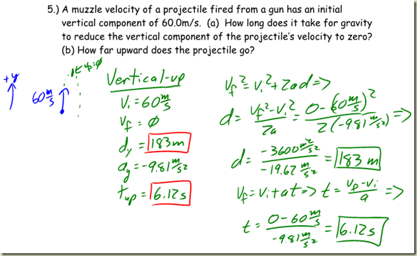 Practice Projectile Motion Sample Sol'n - Regents Physics